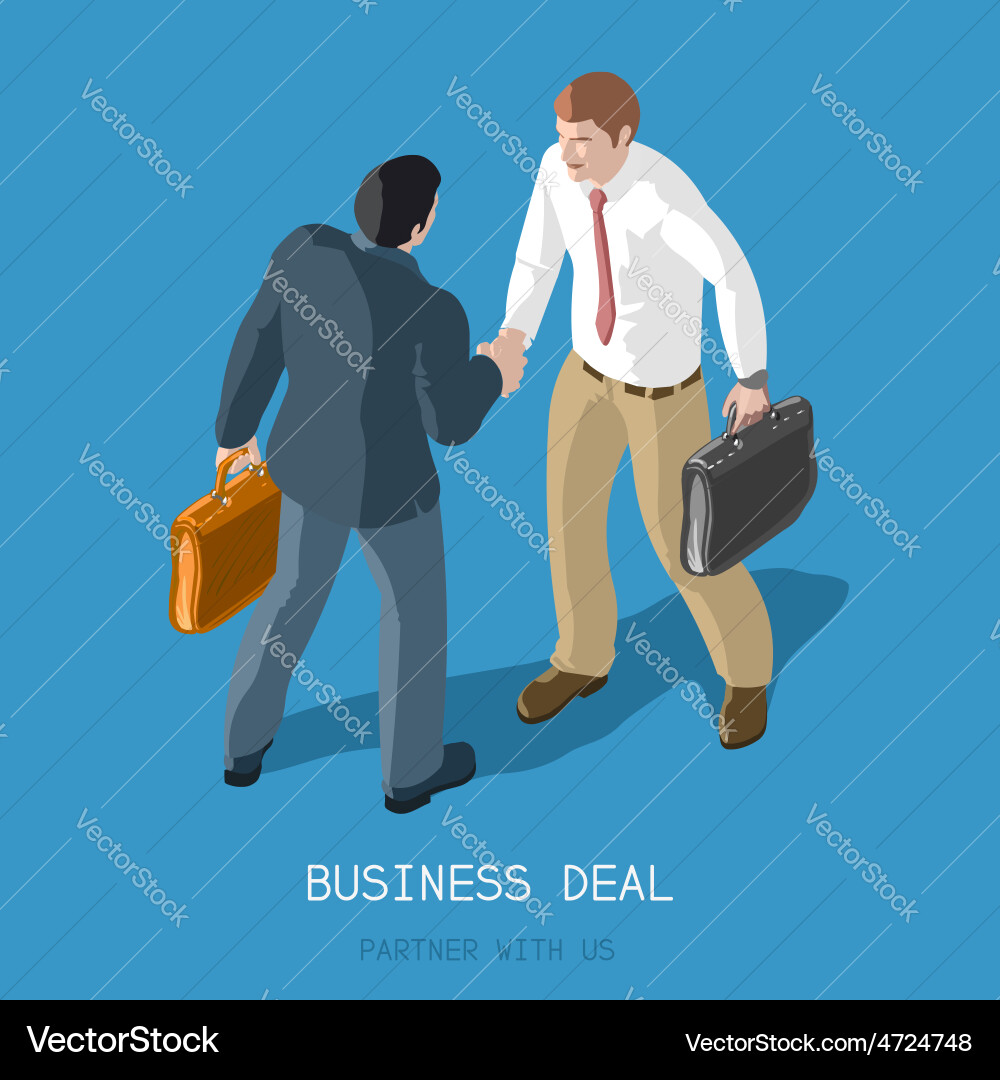 Business Deal People Isometric Royalty Free Vector Image