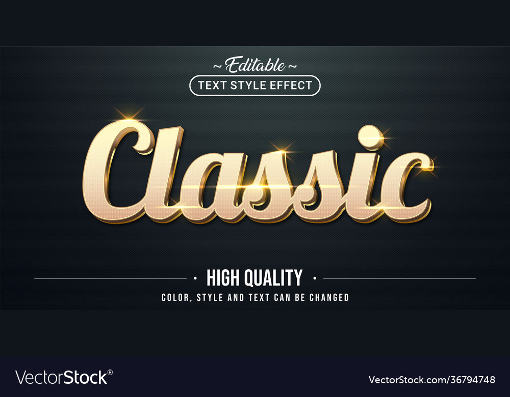 Editable text style effect - theme style Vector Image