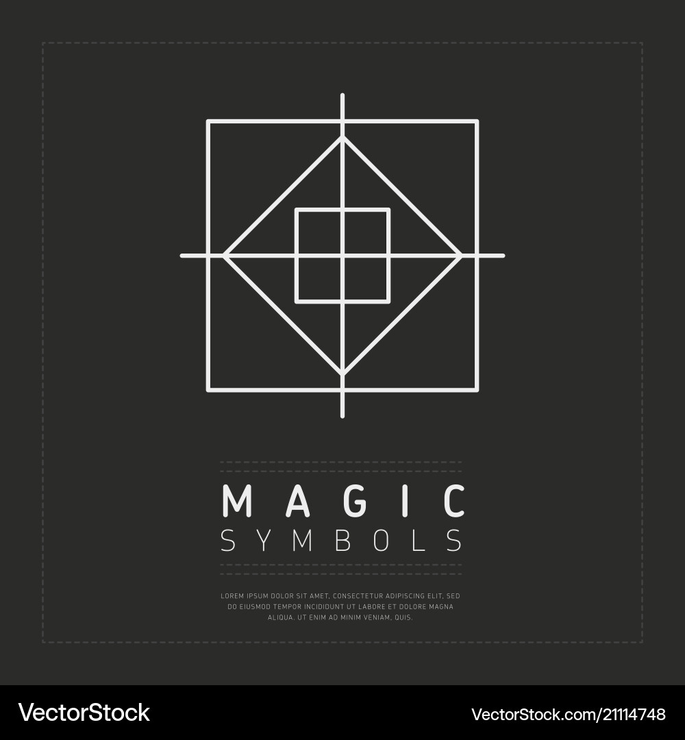 Geometric white symbol of magic Royalty Free Vector Image