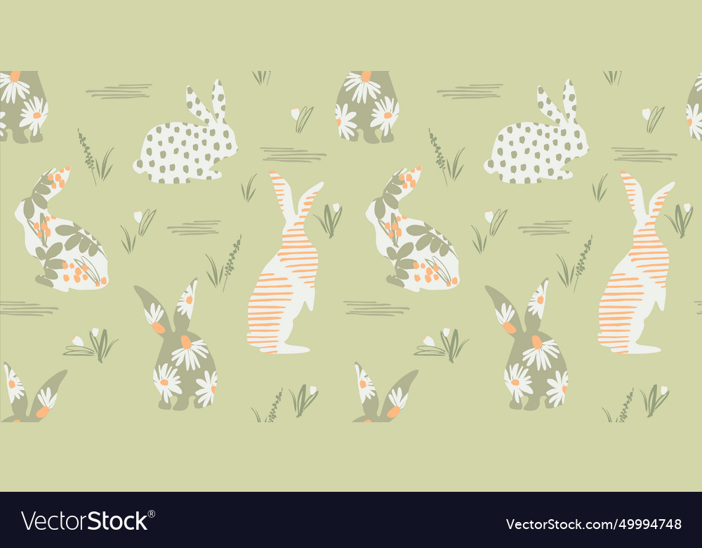 Happy easter seamless pattern Royalty Free Vector Image