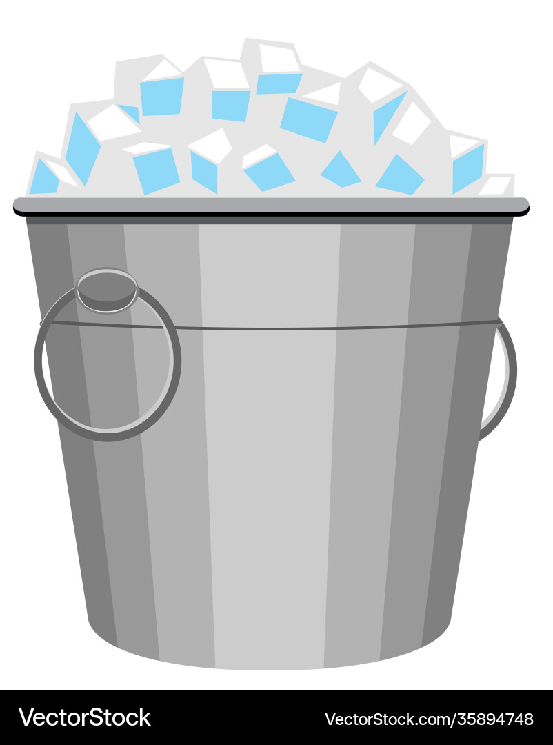 Ice bucket icon on white background pail Vector Image