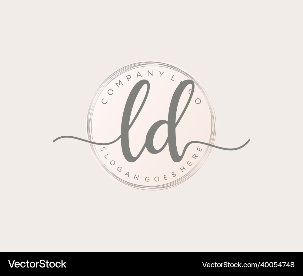 Initial ld feminine logo usable for nature salon Vector Image