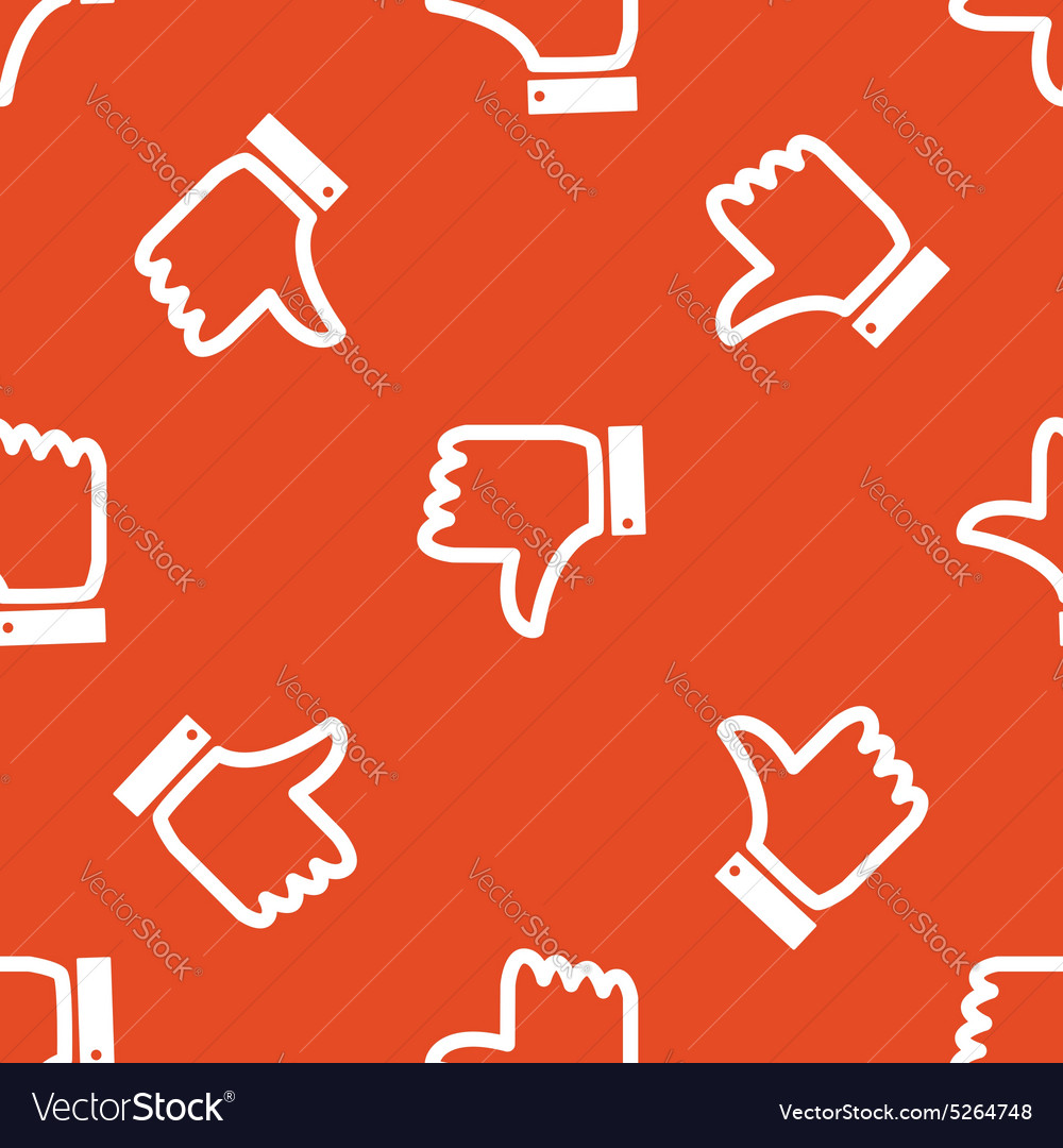 Orange dislike pattern Royalty Free Vector Image