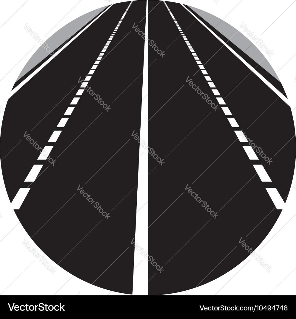 Perspective of curved road Royalty Free Vector Image