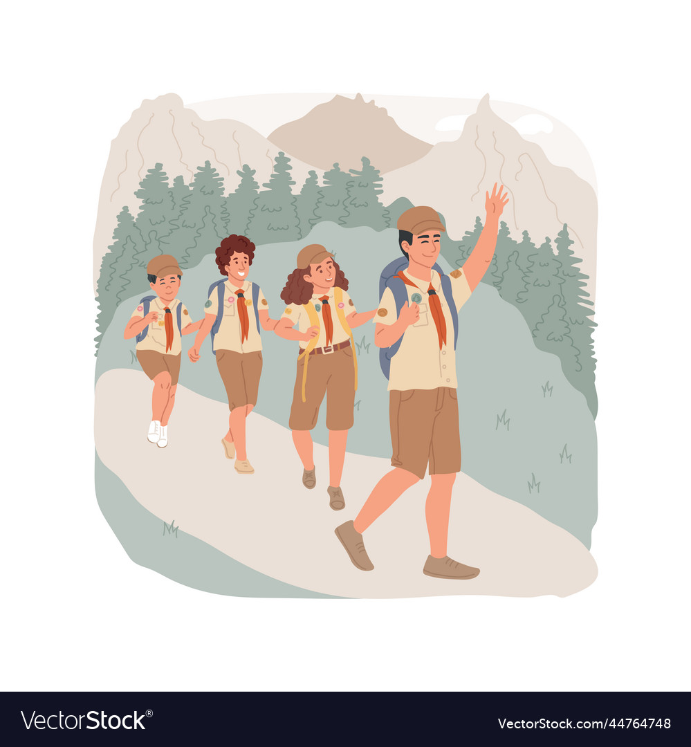 Scouting isolated cartoon Royalty Free Vector Image