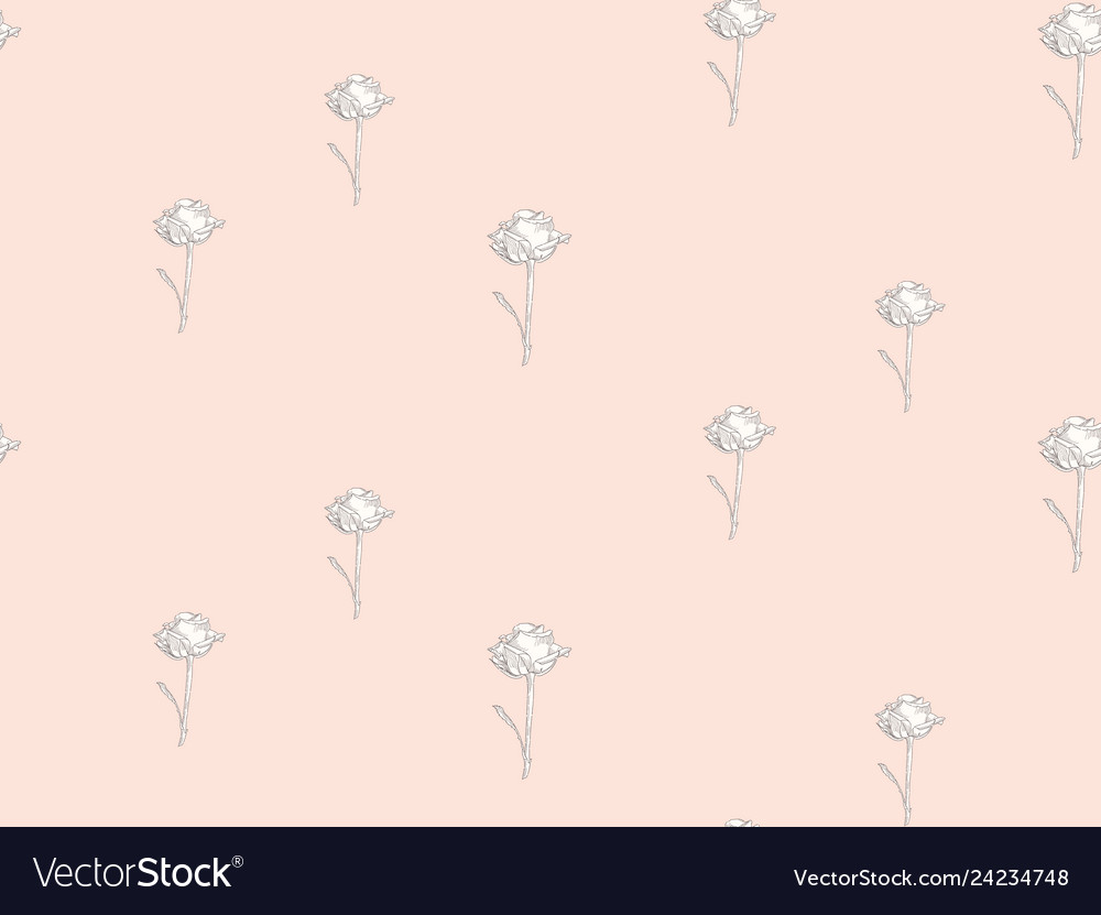 Subtle seamless pattern with drawn florals Vector Image