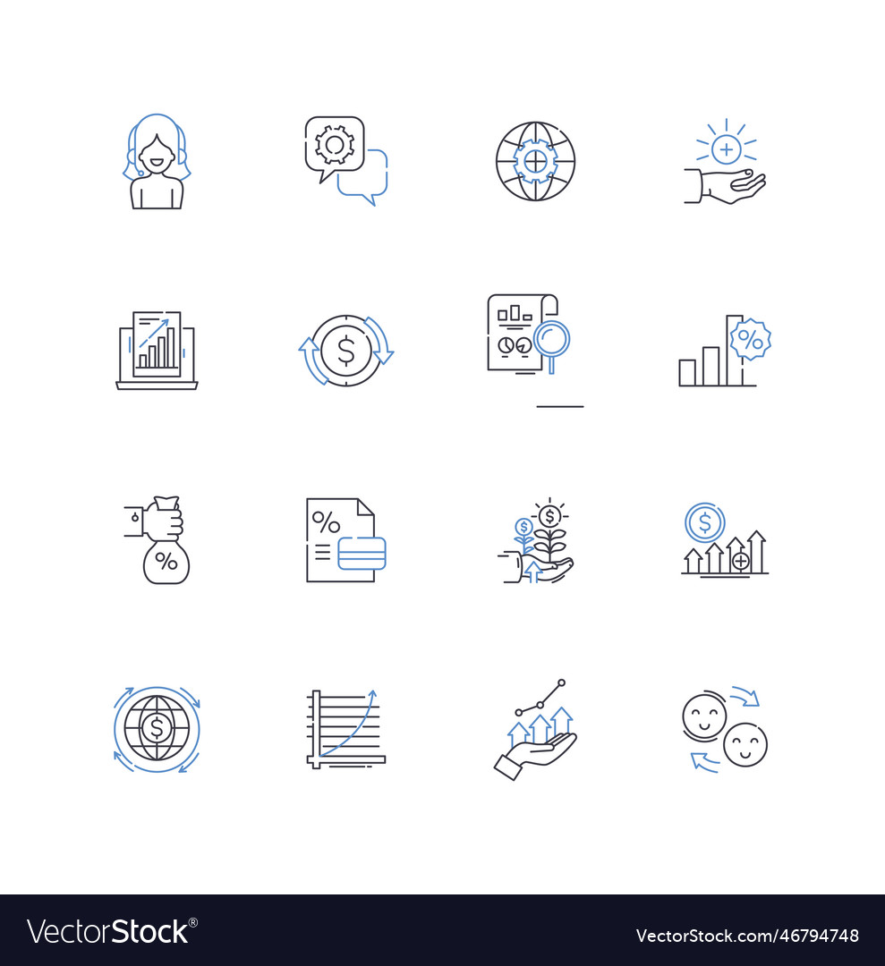 Valuation line icons collection appraisal Vector Image Valuation line icons collection appraisal Vector Image