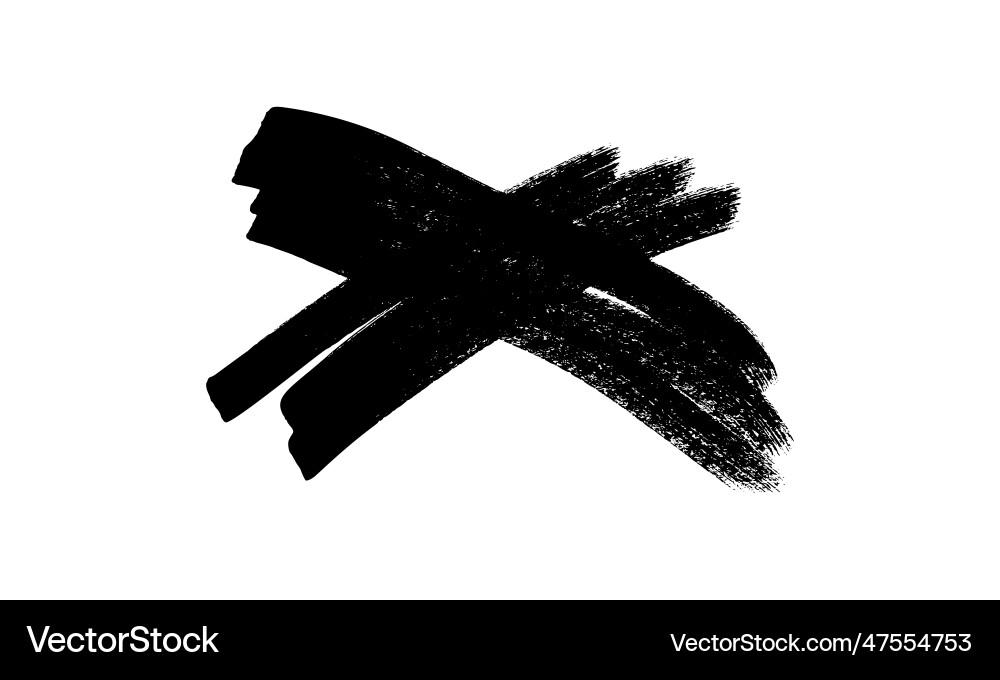 Black brush cross symbol Royalty Free Vector Image
