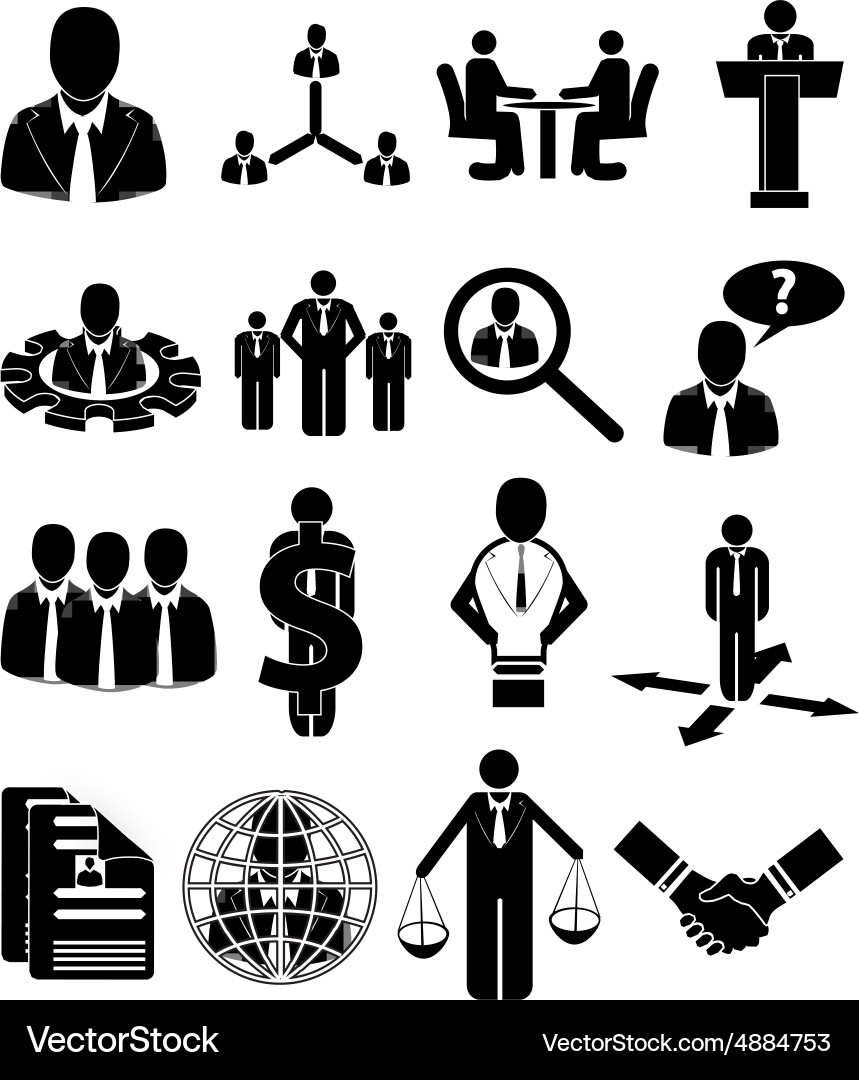 Business people icons set Royalty Free Vector Image