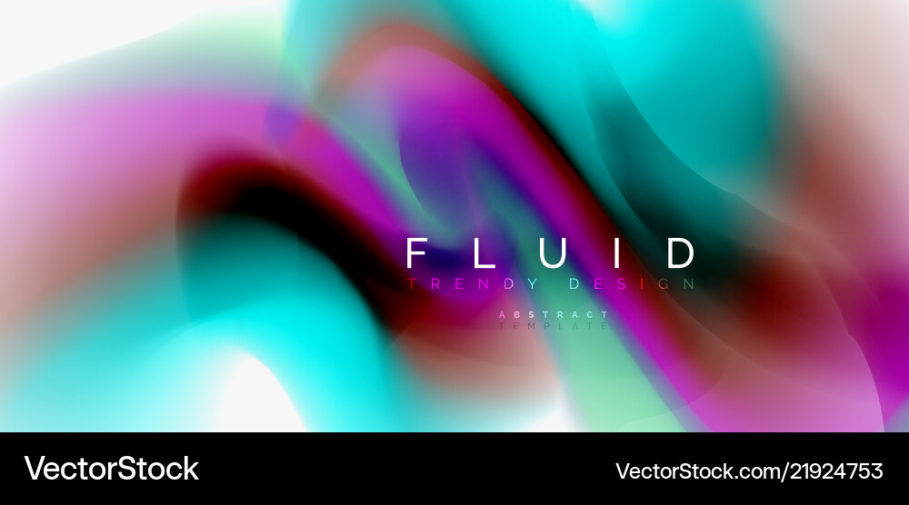 Color flowing wave trendy liquid design template Vector Image