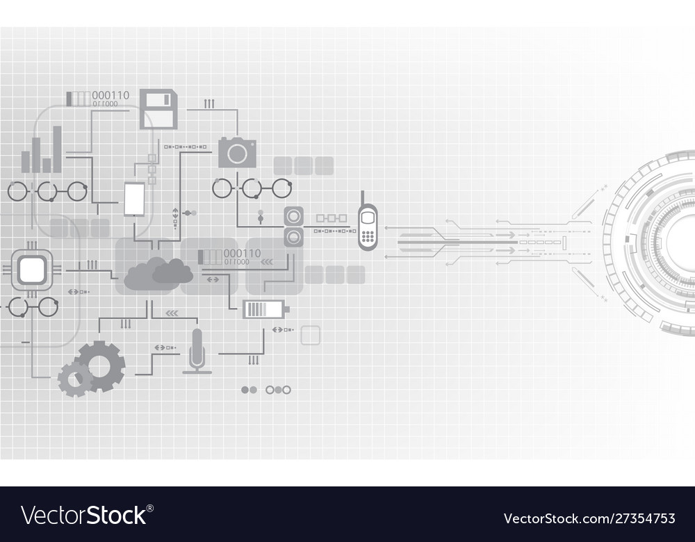 Digital communication network system computer Vector Image