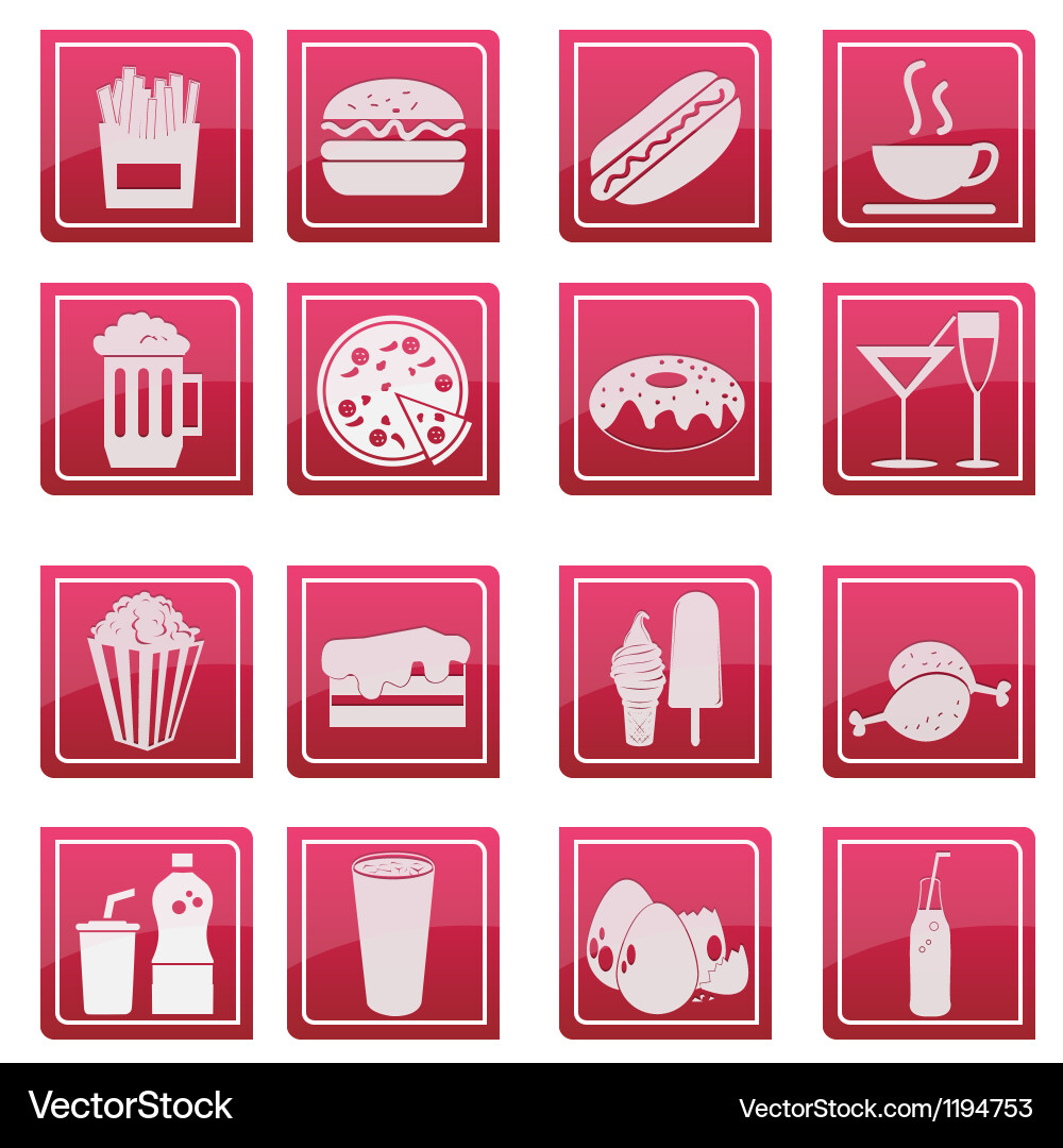 Food icon glossy style Royalty Free Vector Image