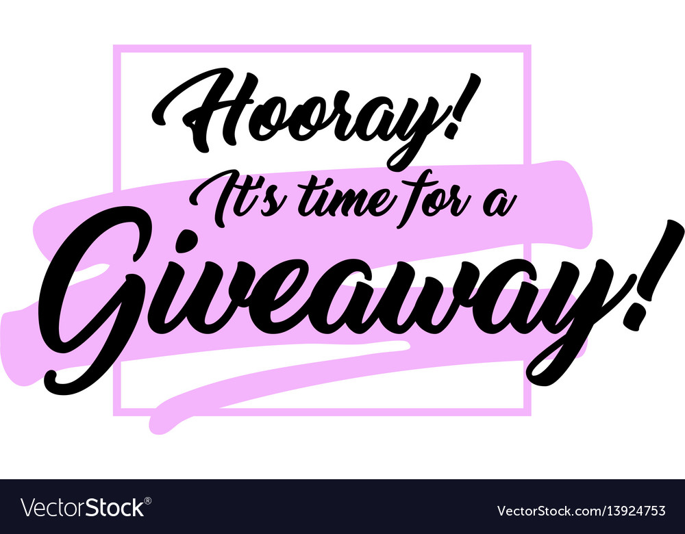 Giveaway handwritten lettering text and bright Vector Image Giveaway handwritten lettering text and bright Vector Image