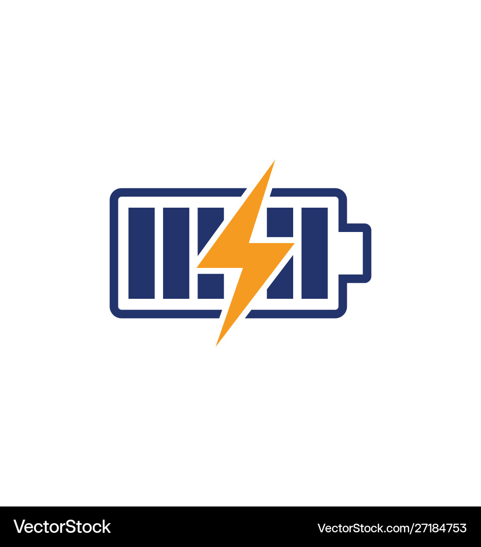 Lighting bolt battery sign symbol Royalty Free Vector Image