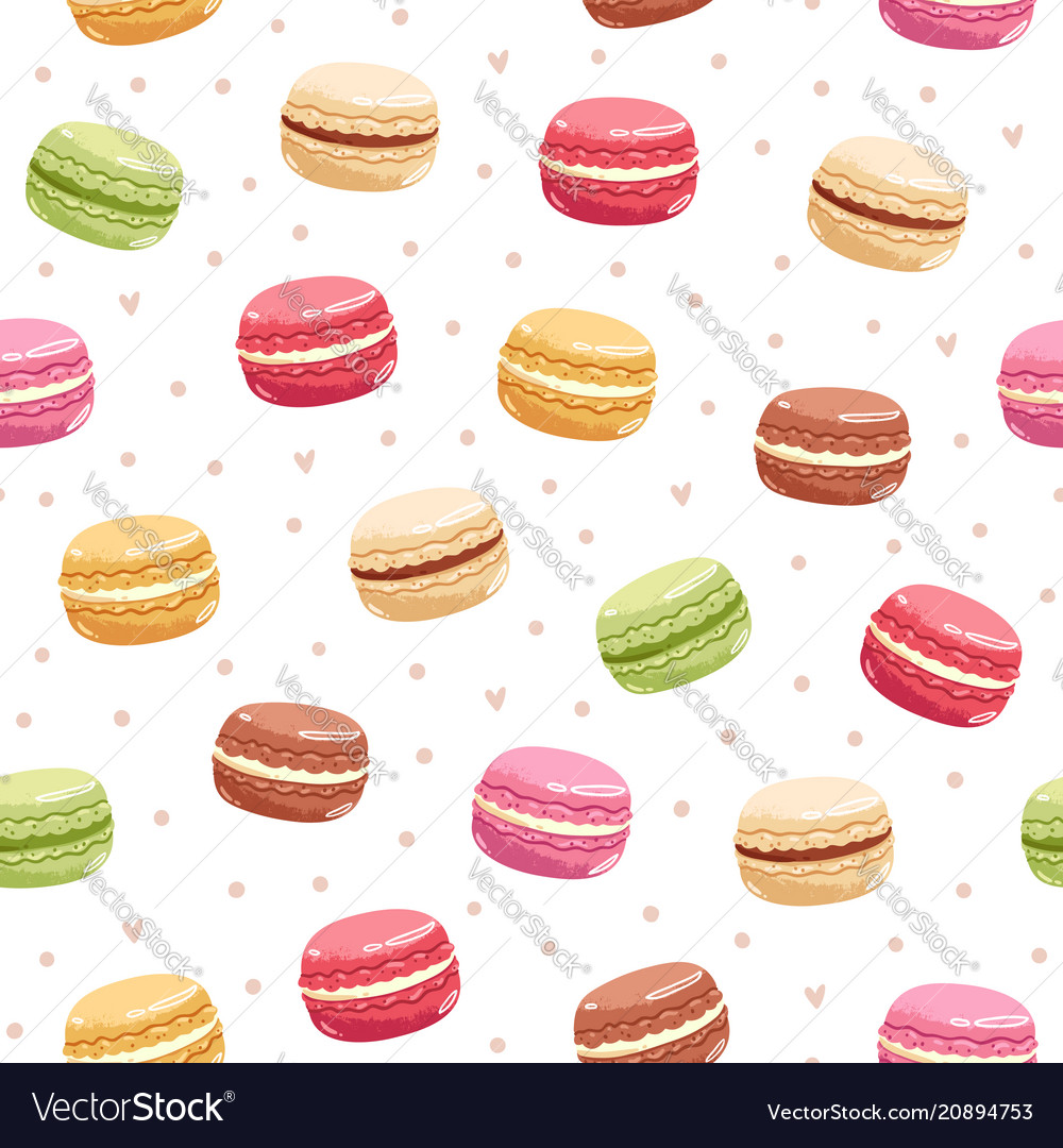Macarons seamless pattern Royalty Free Vector Image