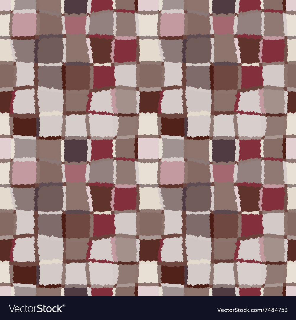 Seamless geometric mosaic checked pattern Vector Image