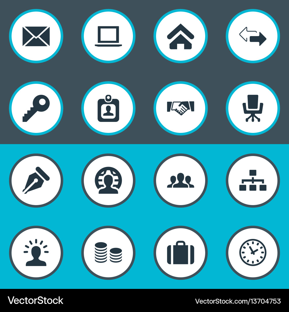 Set of simple b2b icons Royalty Free Vector Image