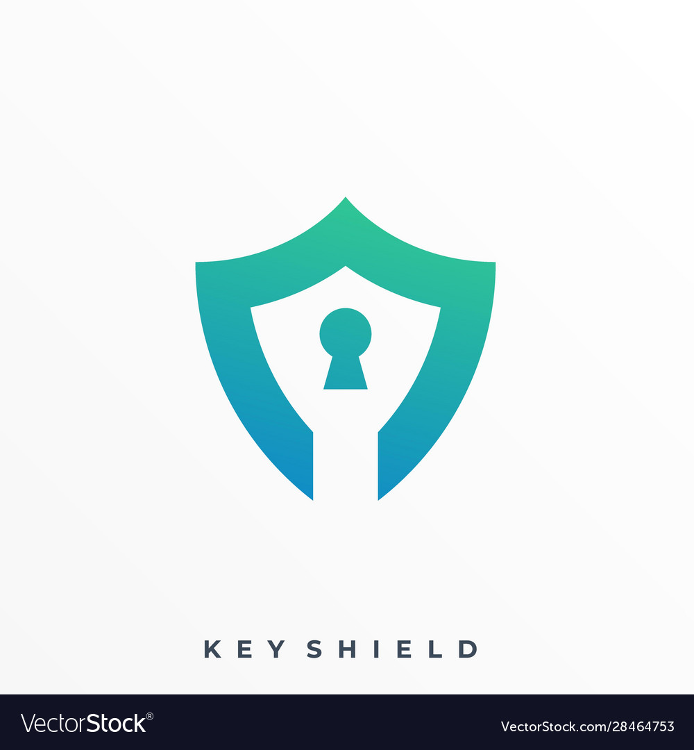 Shield key template Royalty Free Vector Image - VectorStock