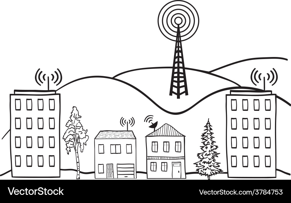 Wireless signal of internet Royalty Free Vector Image