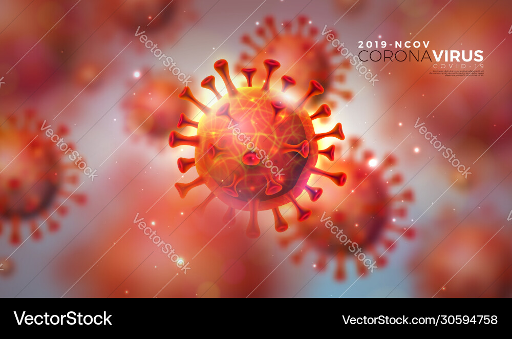 Covid-19 coronavirus outbreak design with virus Vector Image