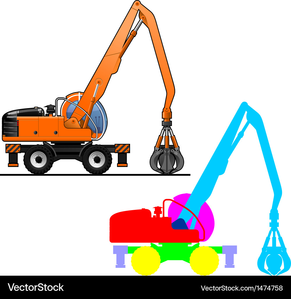 Excavator Royalty Free Vector Image - VectorStock