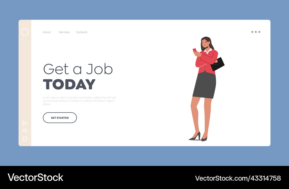 Get a job today landing page template confident Vector Image
