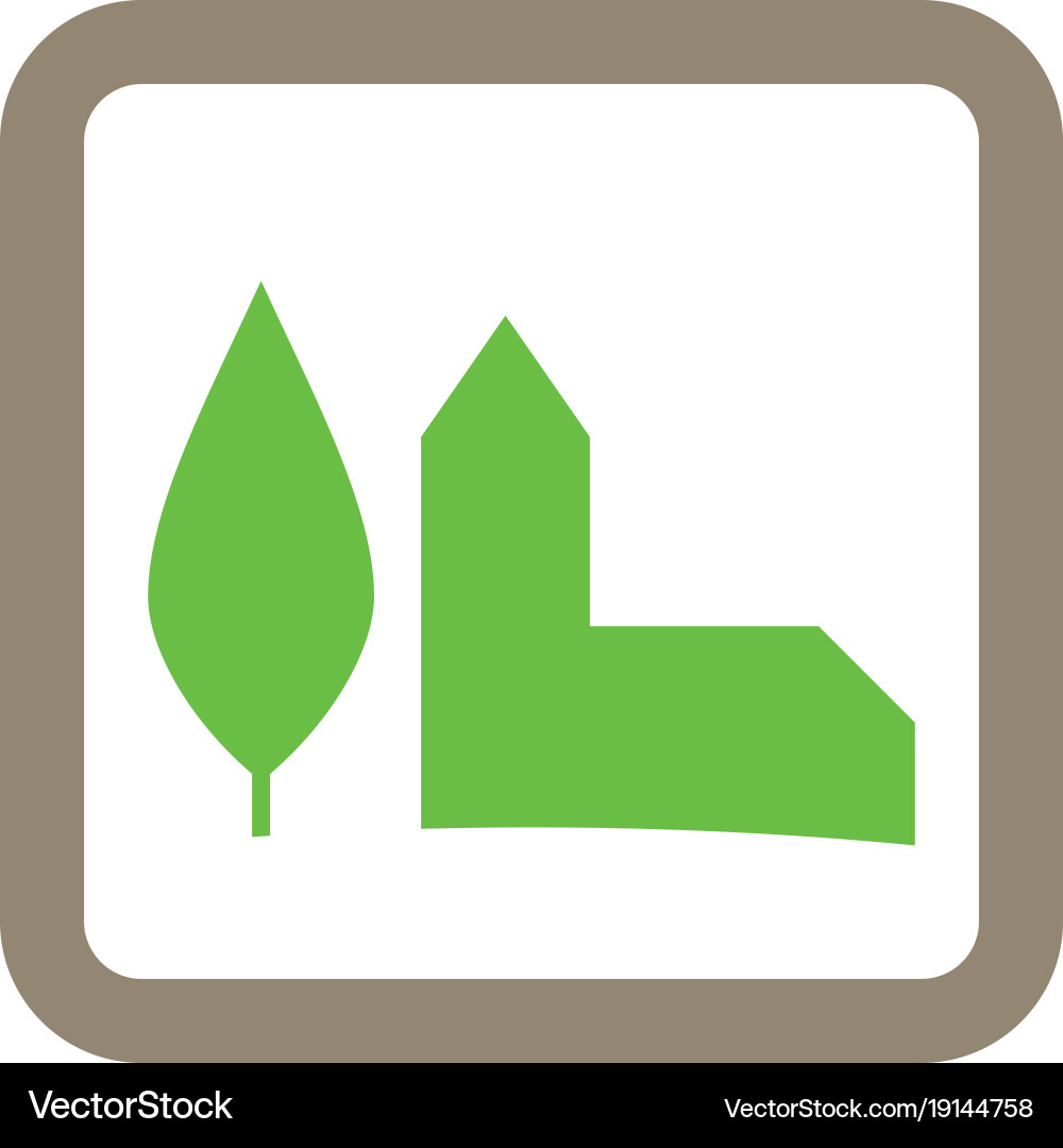 Green building icon logo Royalty Free Vector Image
