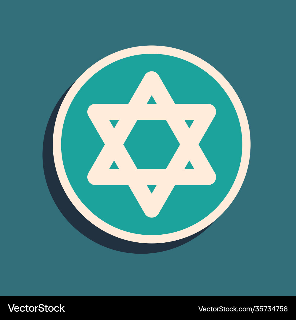 Green star david icon isolated on Royalty Free Vector Image