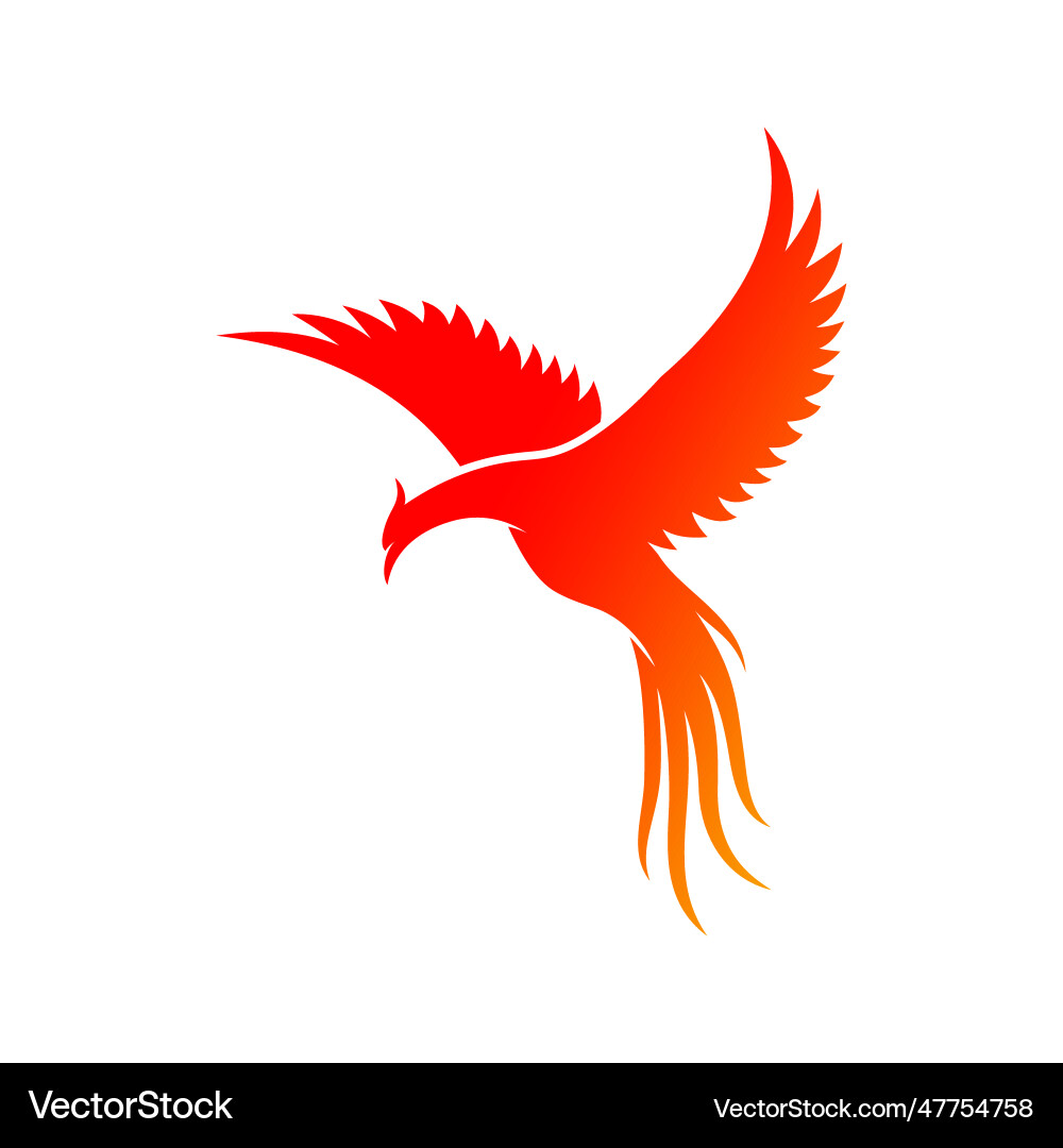 Phoenix flat style logo Royalty Free Vector Image
