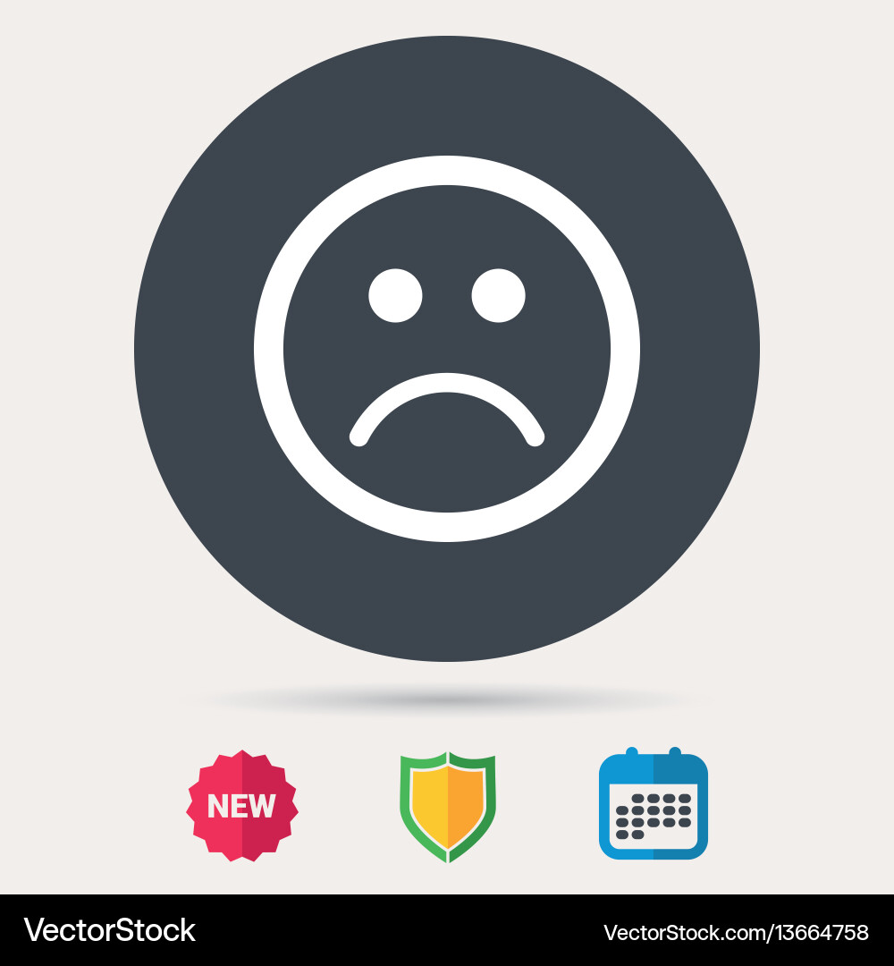 Sad smiley icon bad feedback sign Royalty Free Vector Image