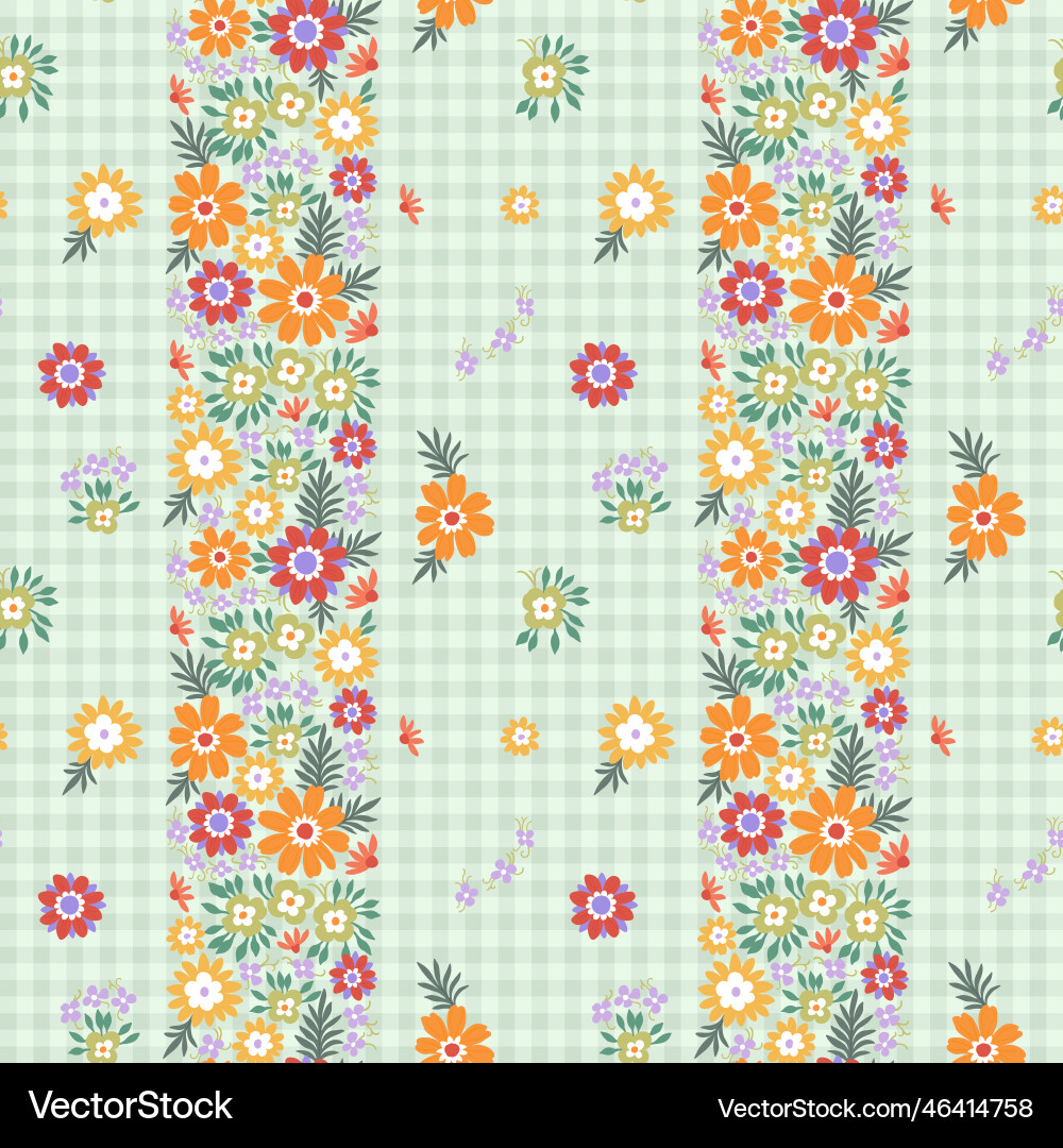 Seamless pattern of multicolored flowers Vector Image