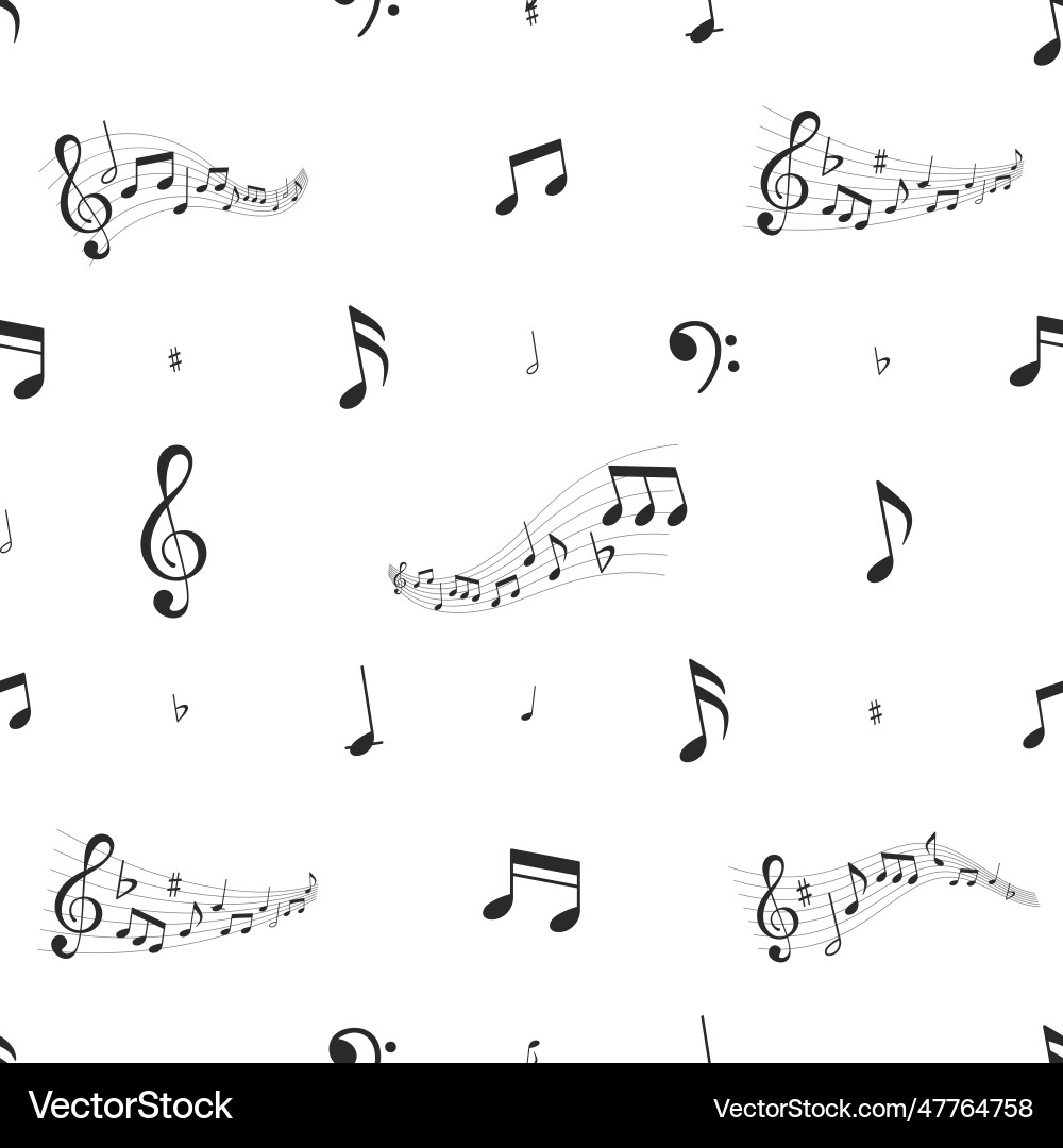 Seamless pattern with music sounds waves musical Vector Image