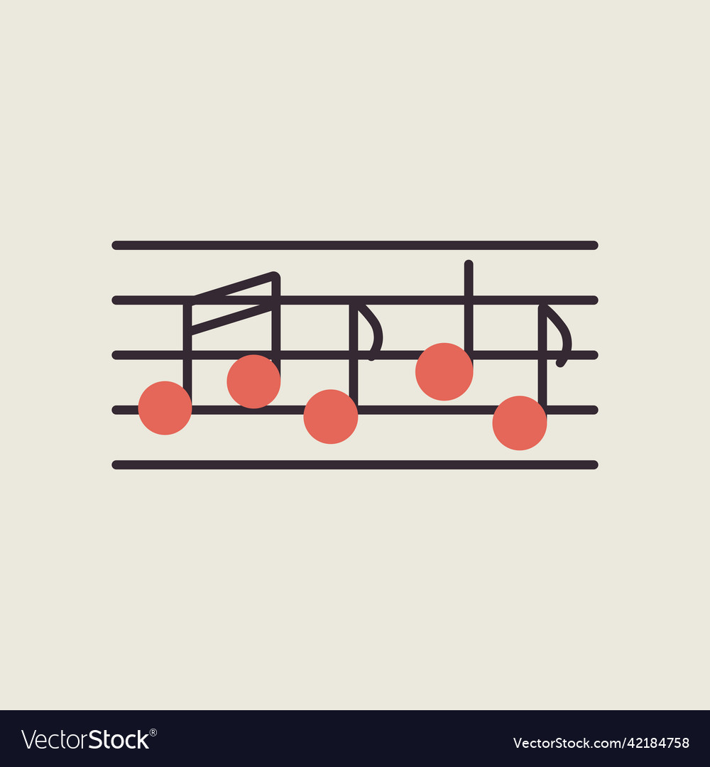 Stave and music notes icon Royalty Free Vector Image