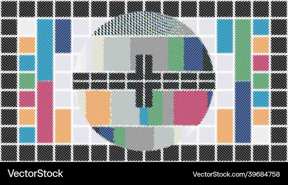 Test the tv screen from small raster circles Vector Image