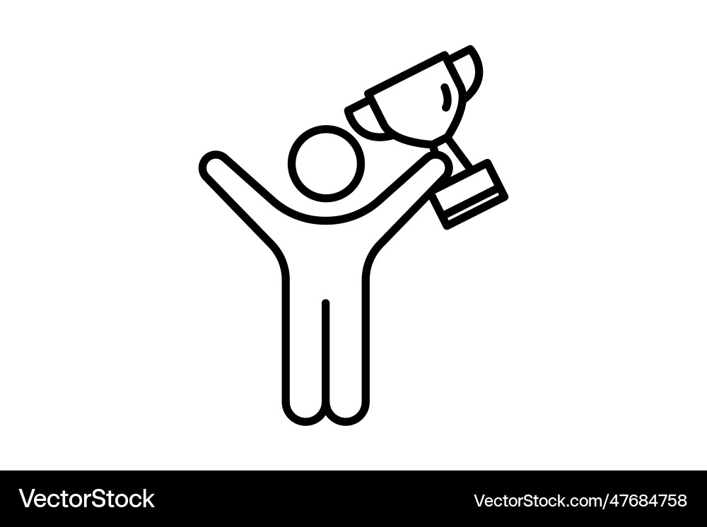 Winner icon man holding trophy cup icon related Vector Image