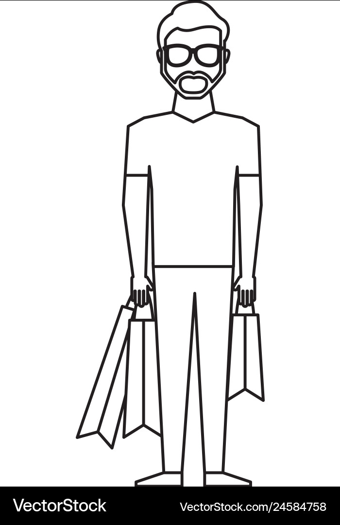 Young man with shopping bag Royalty Free Vector Image
