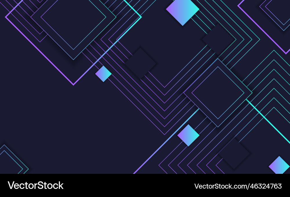 Abstract picture with squares on a blue Royalty Free Vector