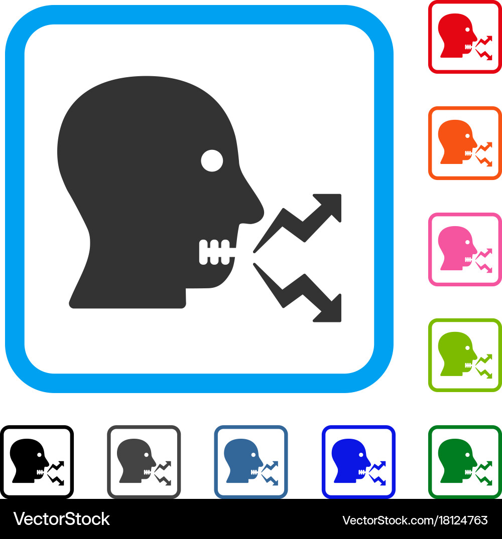 Angry person shout framed icon Royalty Free Vector Image