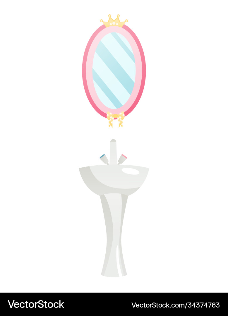 Bathroom interior with mirror and washbasin on Vector Image