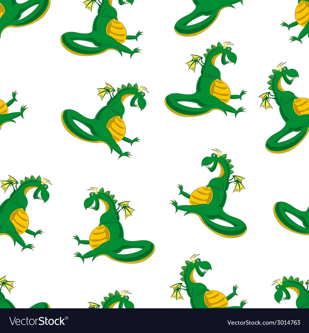 Dragon seamless pattern Royalty Free Vector Image