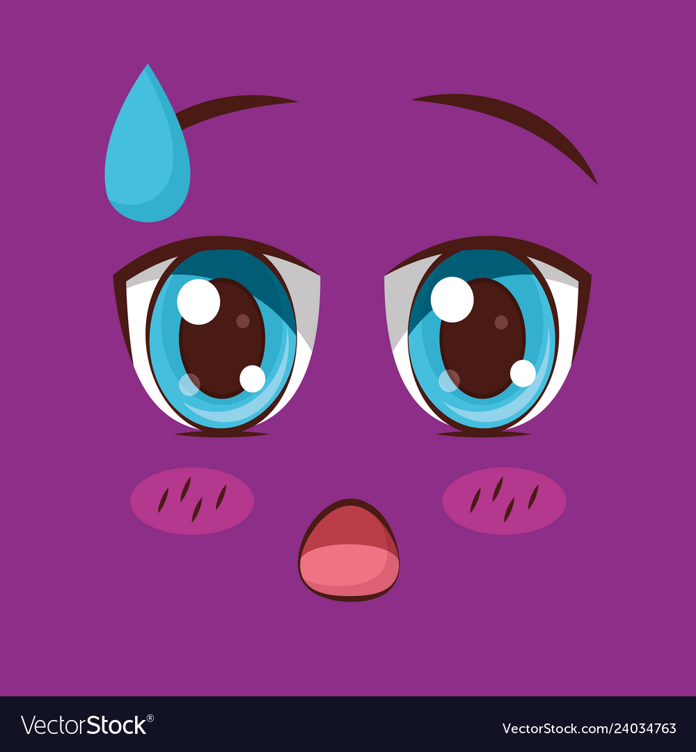 Face Anime Expression Facial Royalty Free Vector Image