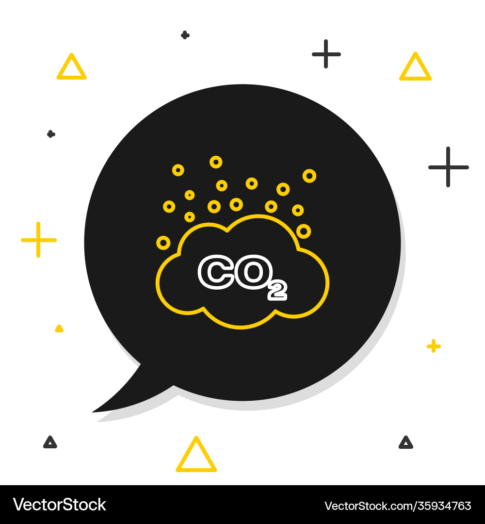 Line co2 emissions in cloud icon isolated on white