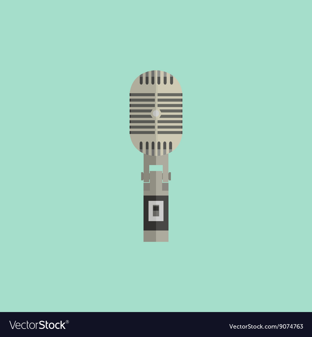Microphone design flat isolated Royalty Free Vector Image