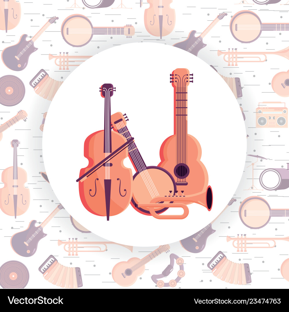 Music instrument cartoon Royalty Free Vector Image