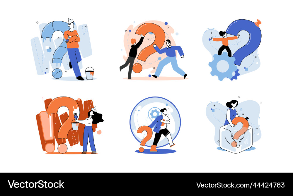 Question mark obtaining information of interest Vector Image