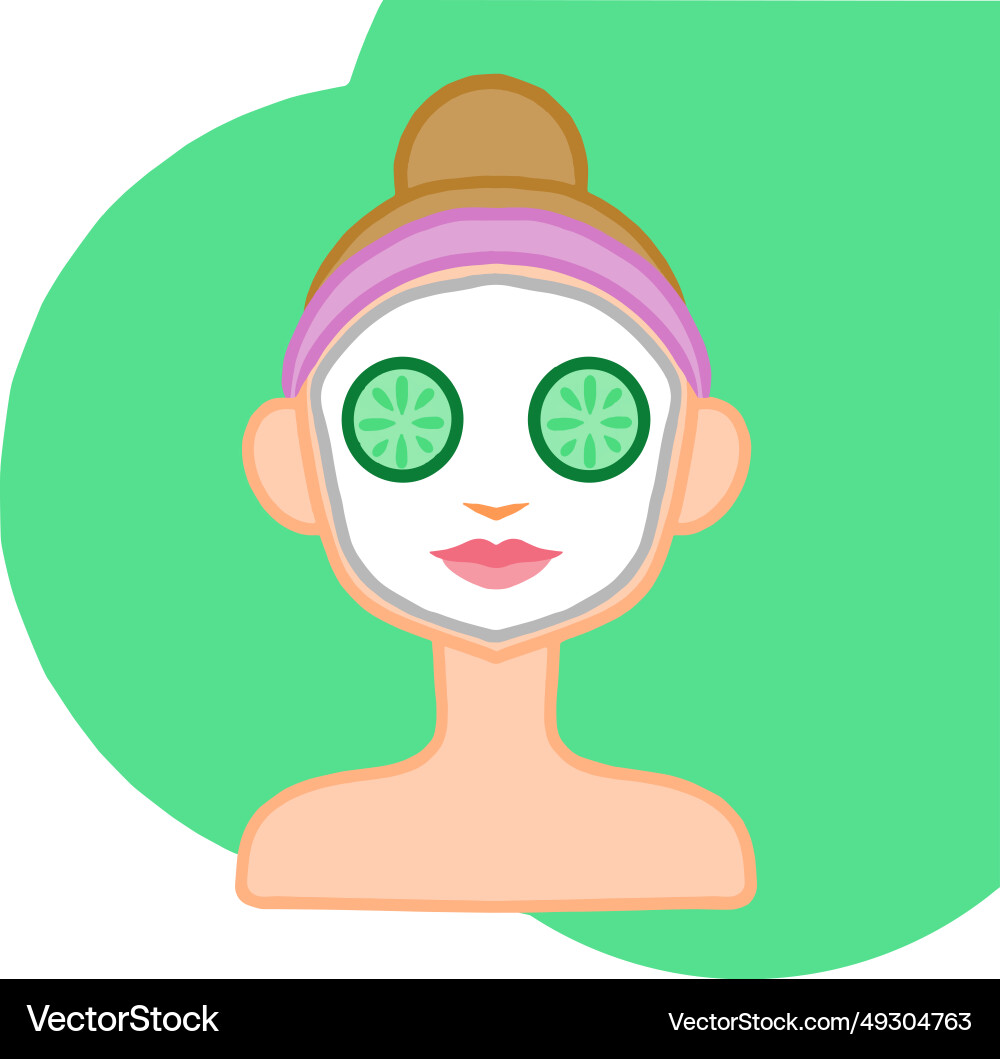 Refreshing mask to the face and cucumbers Vector Image