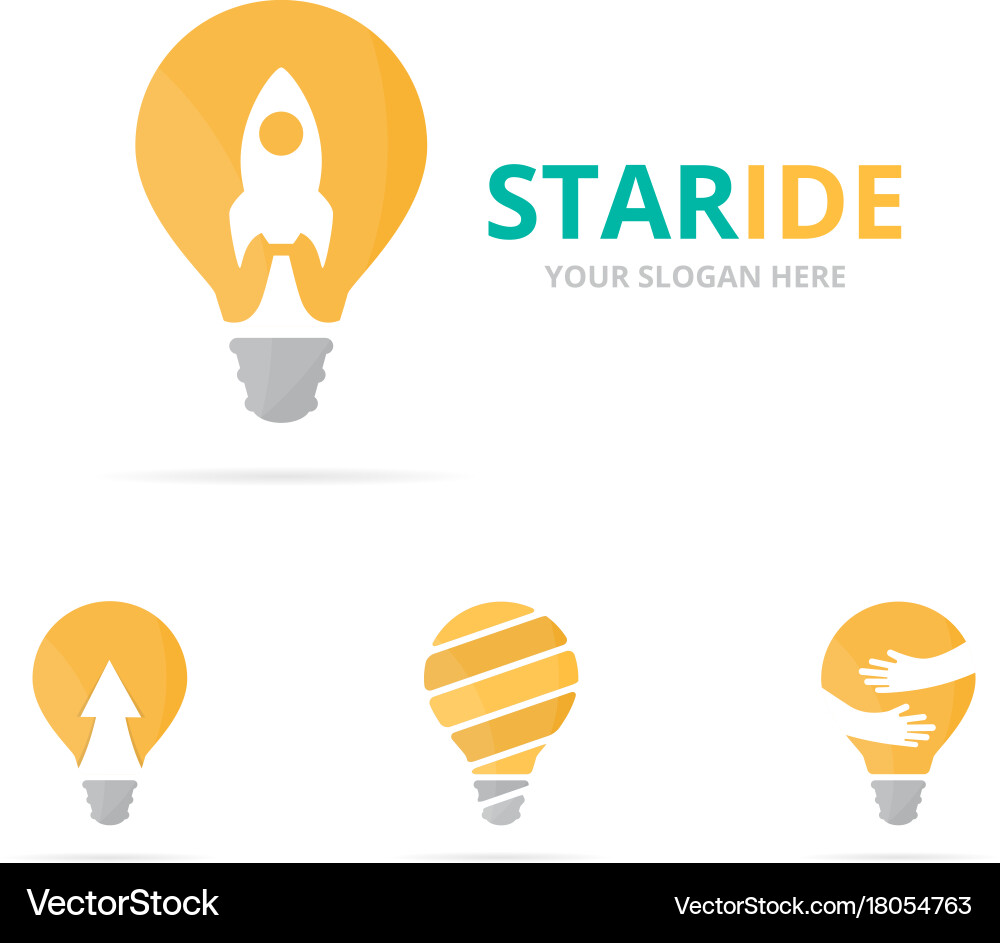 Set of lamp logo combination lightbulb Royalty Free Vector