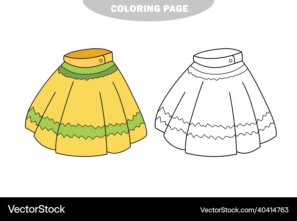 Simple coloring page skirt to be colored Vector Image
