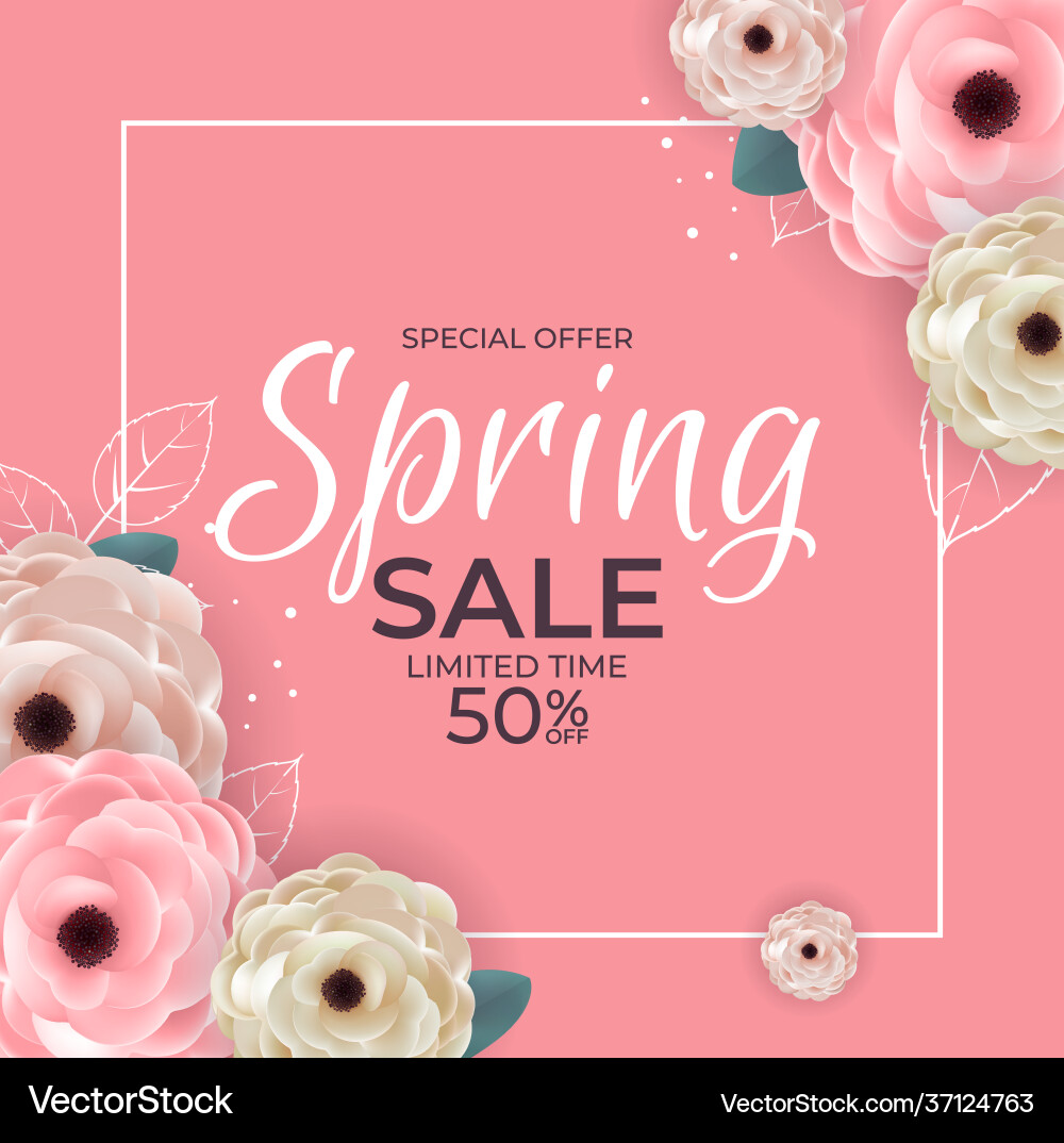 Spring special offer sale background poster Vector Image