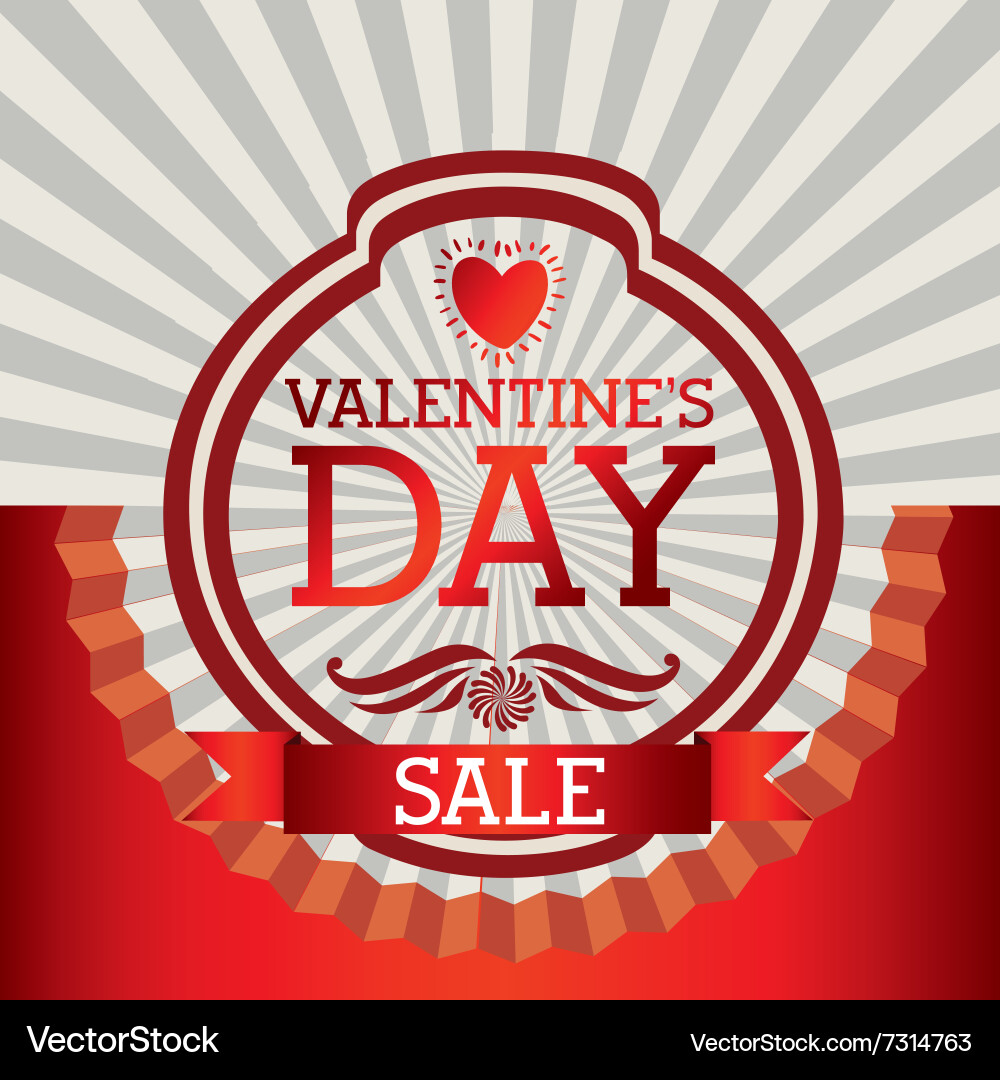 Valentines day sale design Royalty Free Vector Image